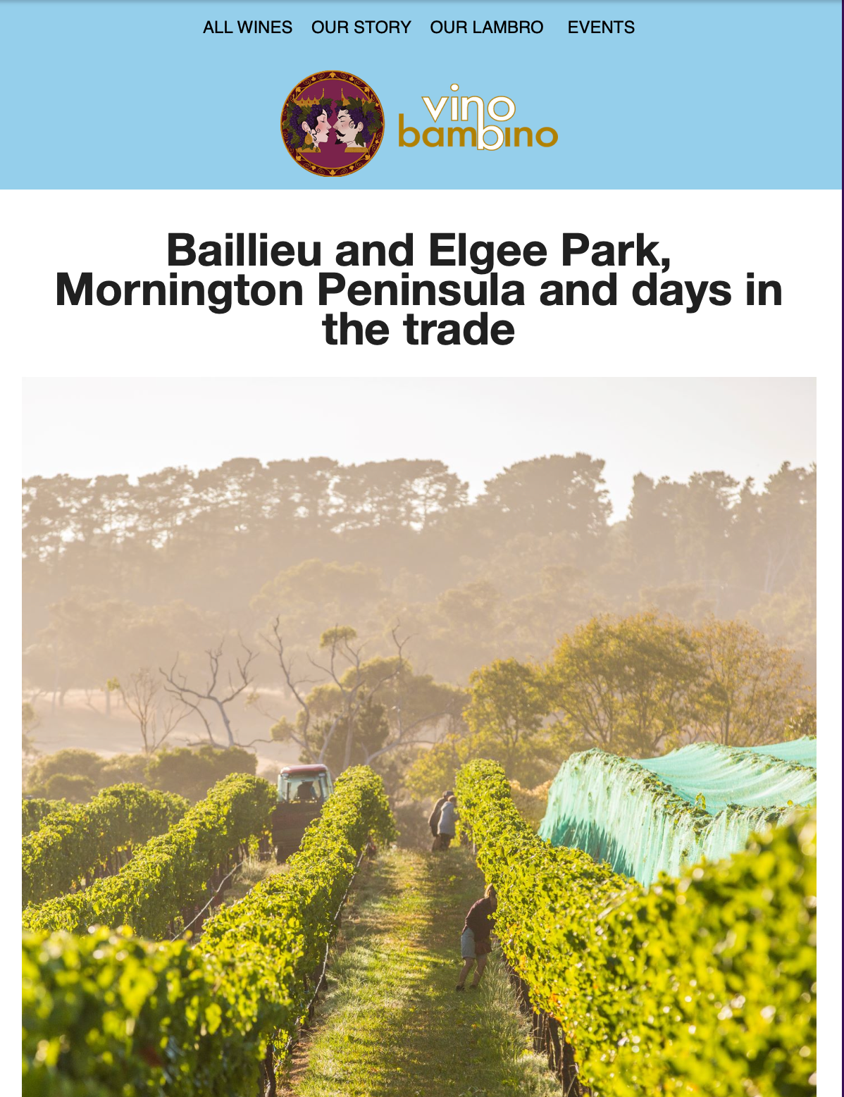 Baillieu and Elgee Park, Mornington Peninsula and days in the trade ...